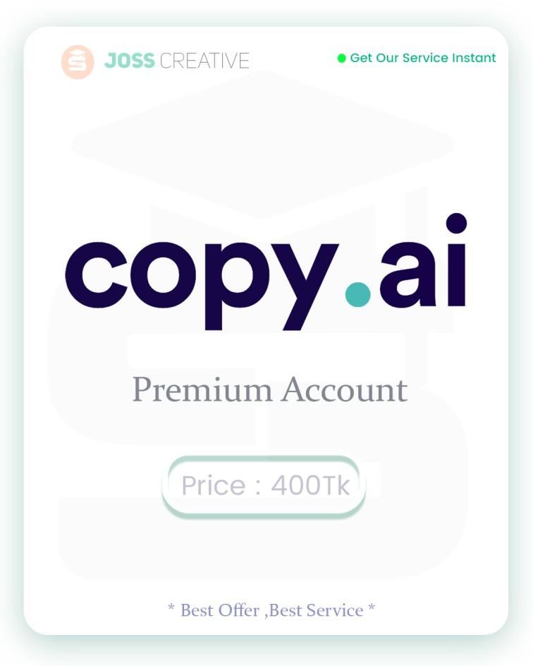Copy.ai Subscription 1-Month Premium Account - Joss Creative Agency